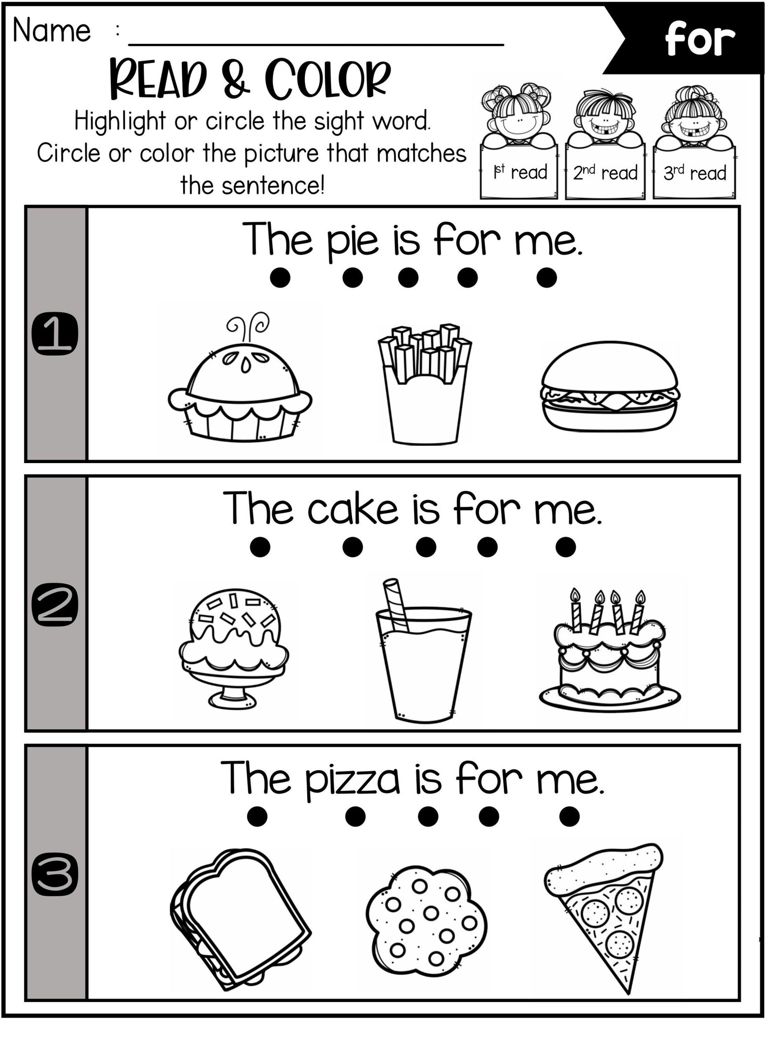 Sight Word Fluency Read and Color - Etsy