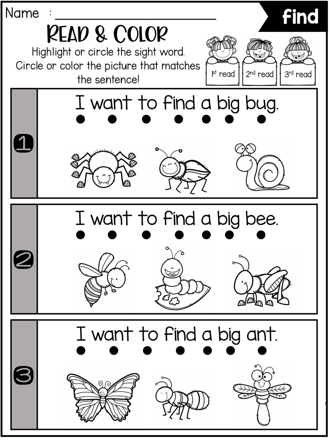 Sight Word Fluency Read and Color - Etsy