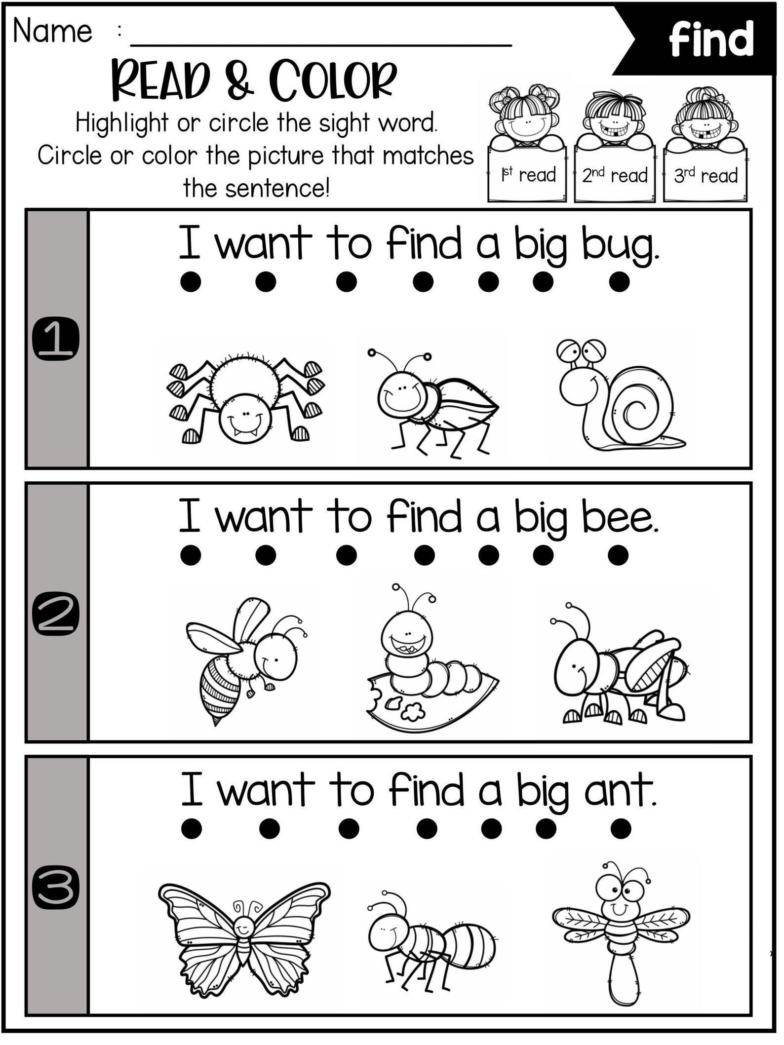 Sight Word Fluency Read and Color - Etsy