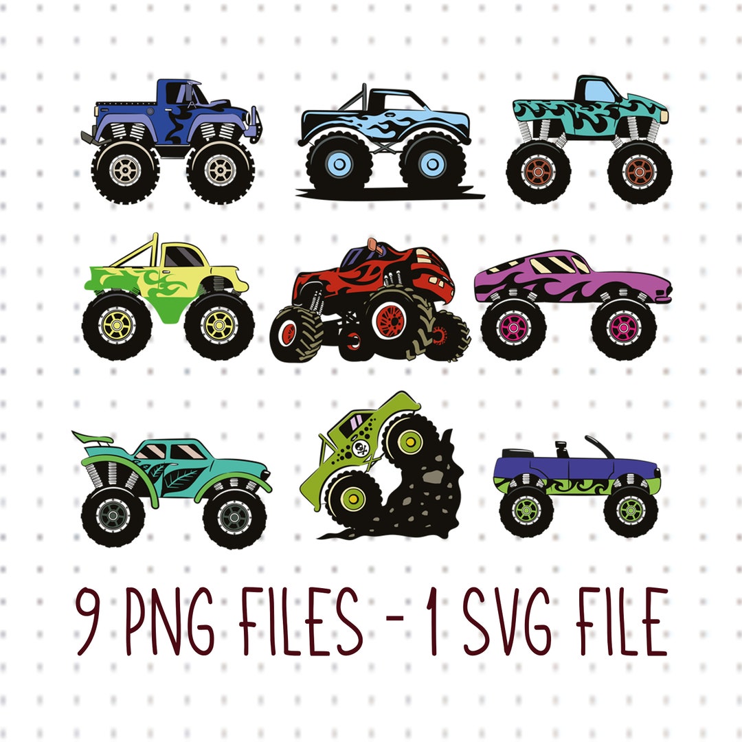 Monster Trucks Clipart Monster Truck Clipart Bundle Trucks - Etsy