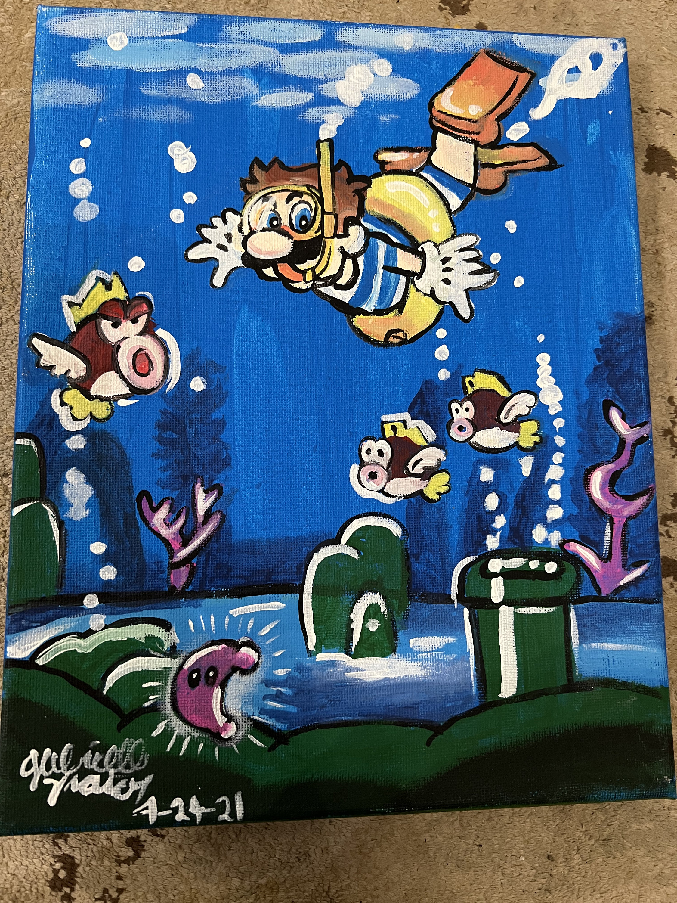 Mario Underwater Scenes