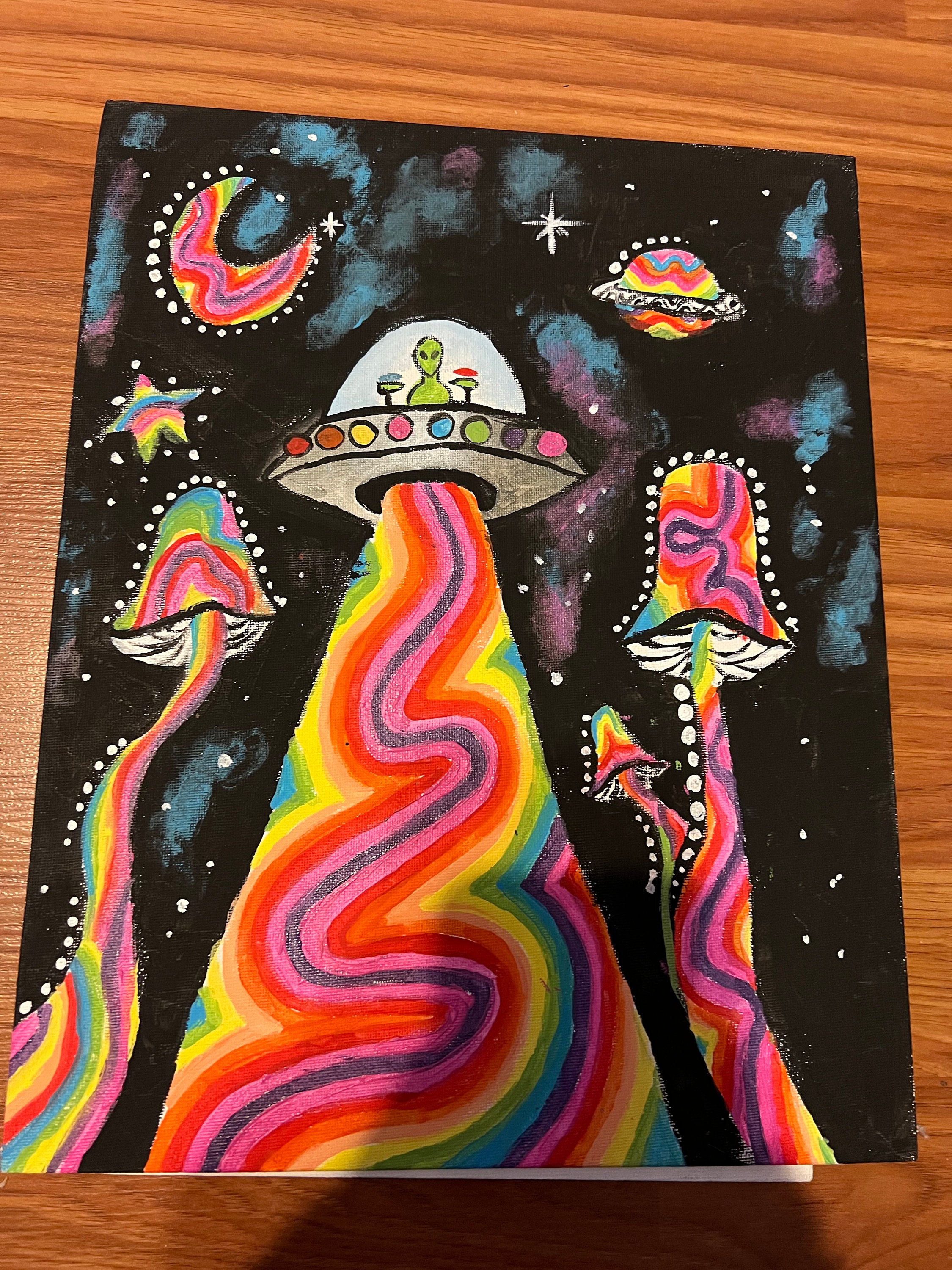 Retro Space Alien Painting - Etsy