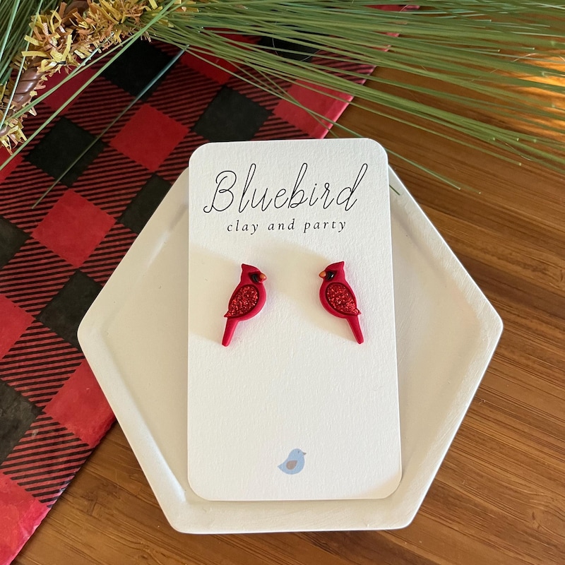 Studs Cardinal Earrings - Etsy