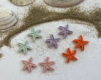 Starfish Polymer Clay Stud Pack Handmade Polymer Clay Beach Themed ...