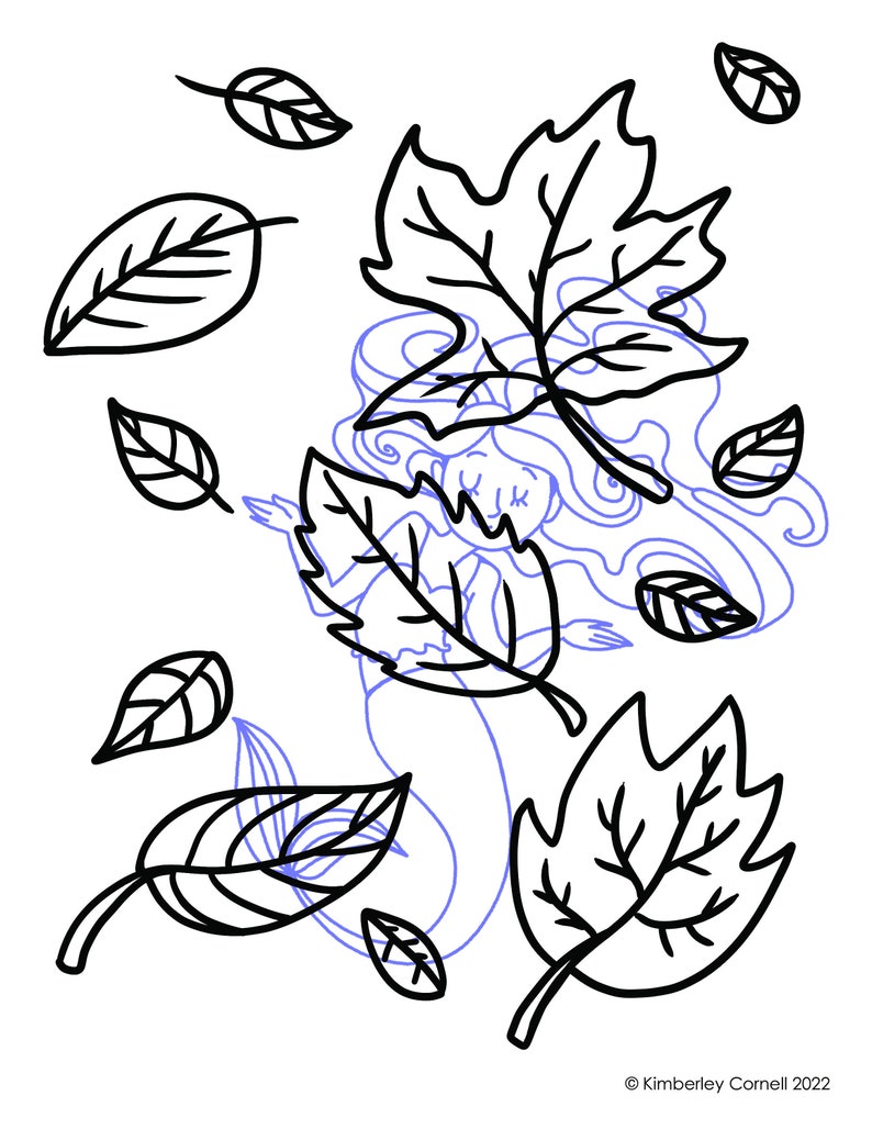 10 Fall Themed Coloring Pages Digital PDF - Etsy