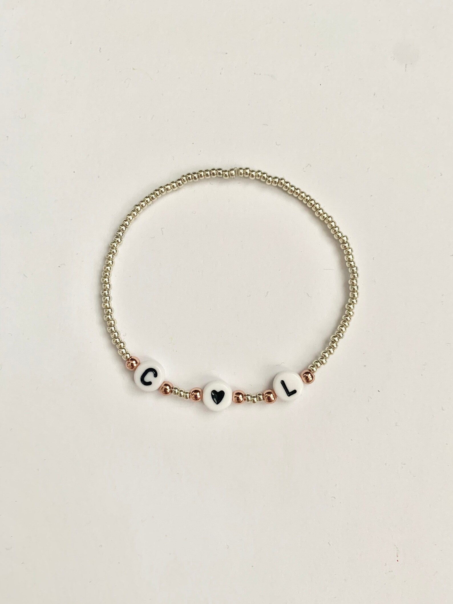 Personalised Beaded Initial Bracelet - Etsy UK
