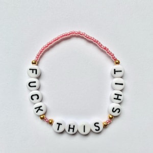 Custom/personalised Subversive/rude/funny Beaded Bracelets - Etsy