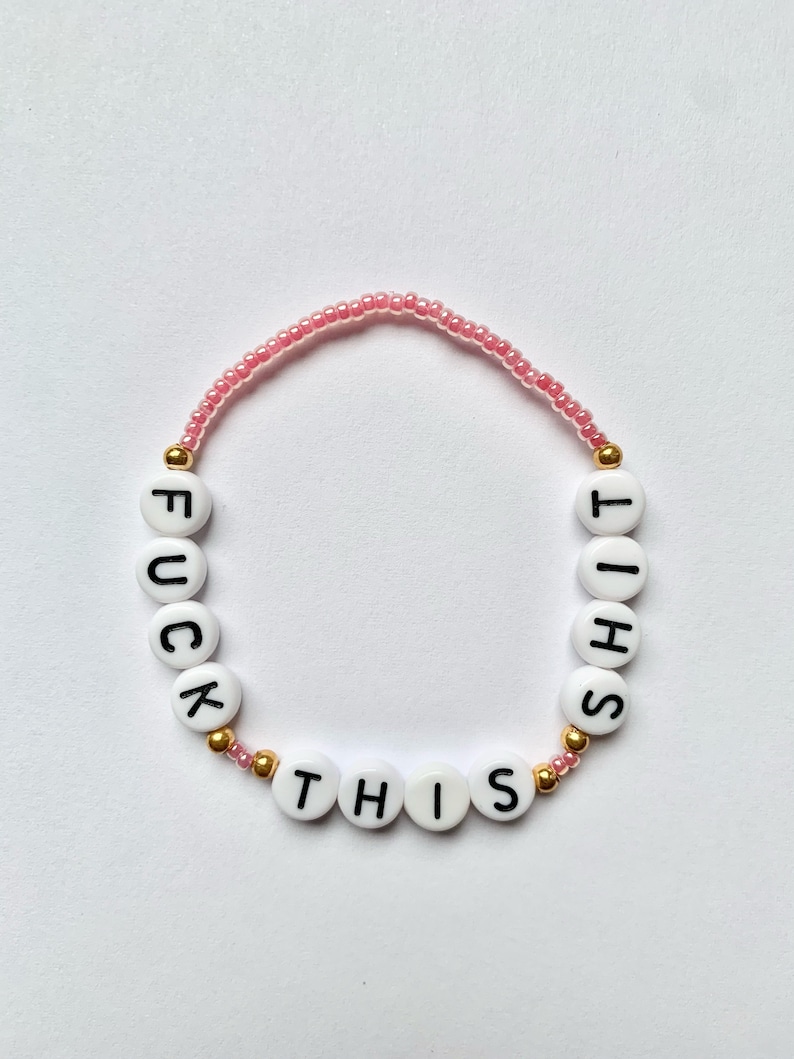 Custom/personalised Subversive/rude/funny Beaded Bracelets - Etsy