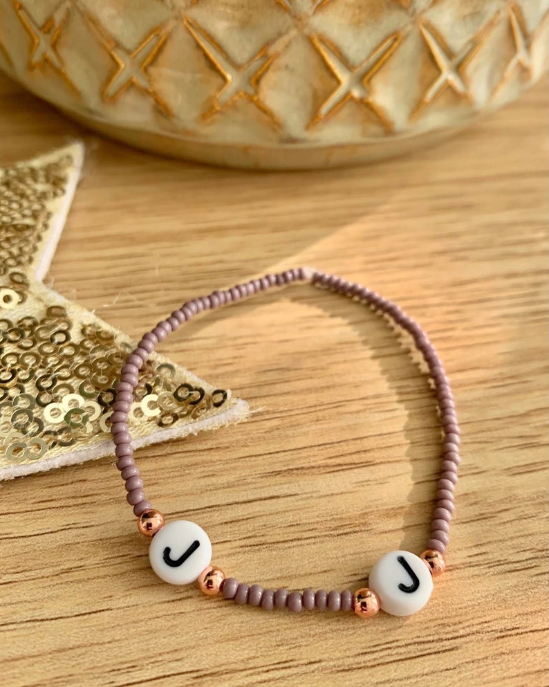 Personalised Beaded Initial Bracelet - Etsy