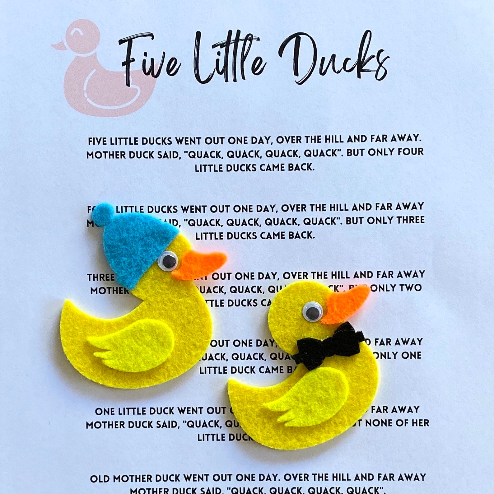 Five Little Ducks Felt Story - SVG and PDF Files - Etsy
