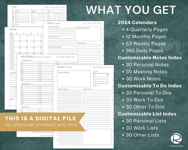 2024 Ultimate Planner, Remarkable2 2024 Template, Remarkable 2024 ...