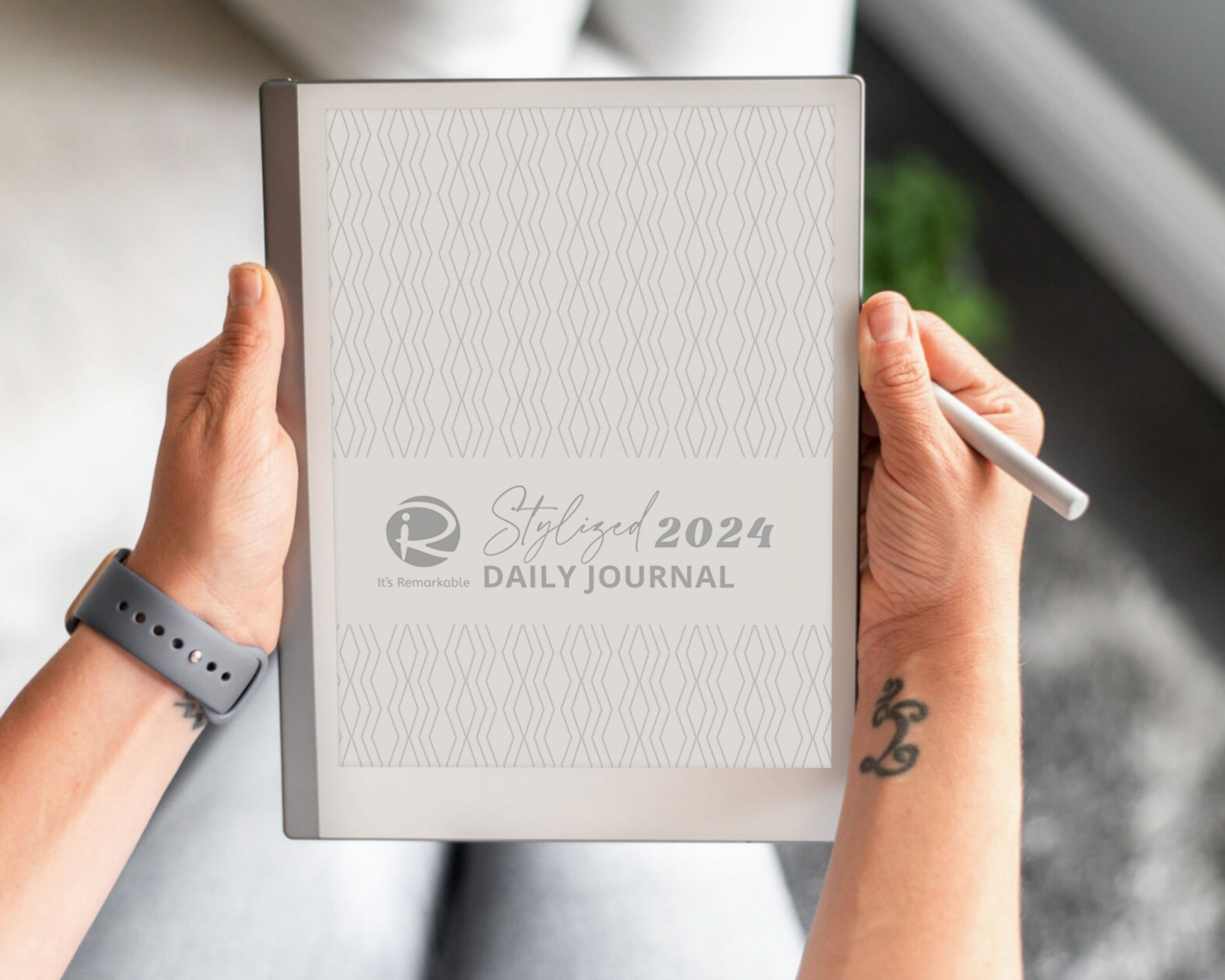 Daily Journal 2024 Tablet Template for Remarkable 2 Pdf Stylized Daily ...