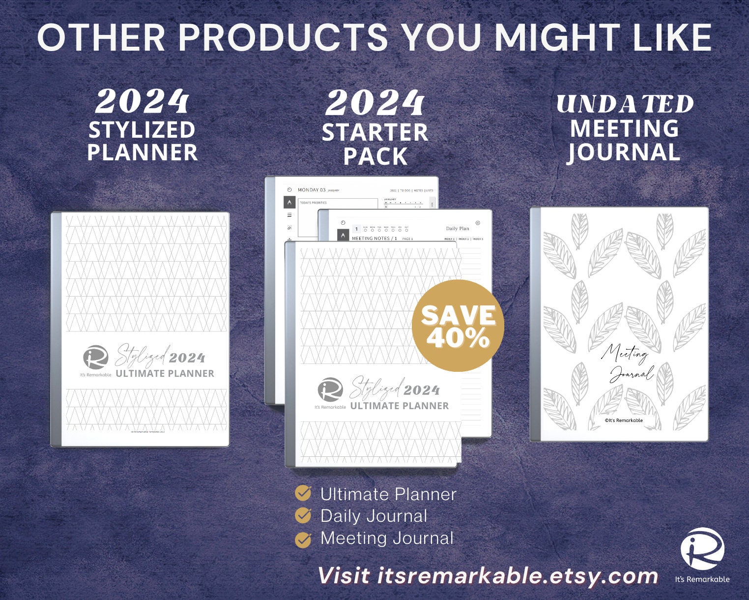 Daily Journal 2024 Tablet Template for Remarkable 2 Pdf Stylized Daily ...
