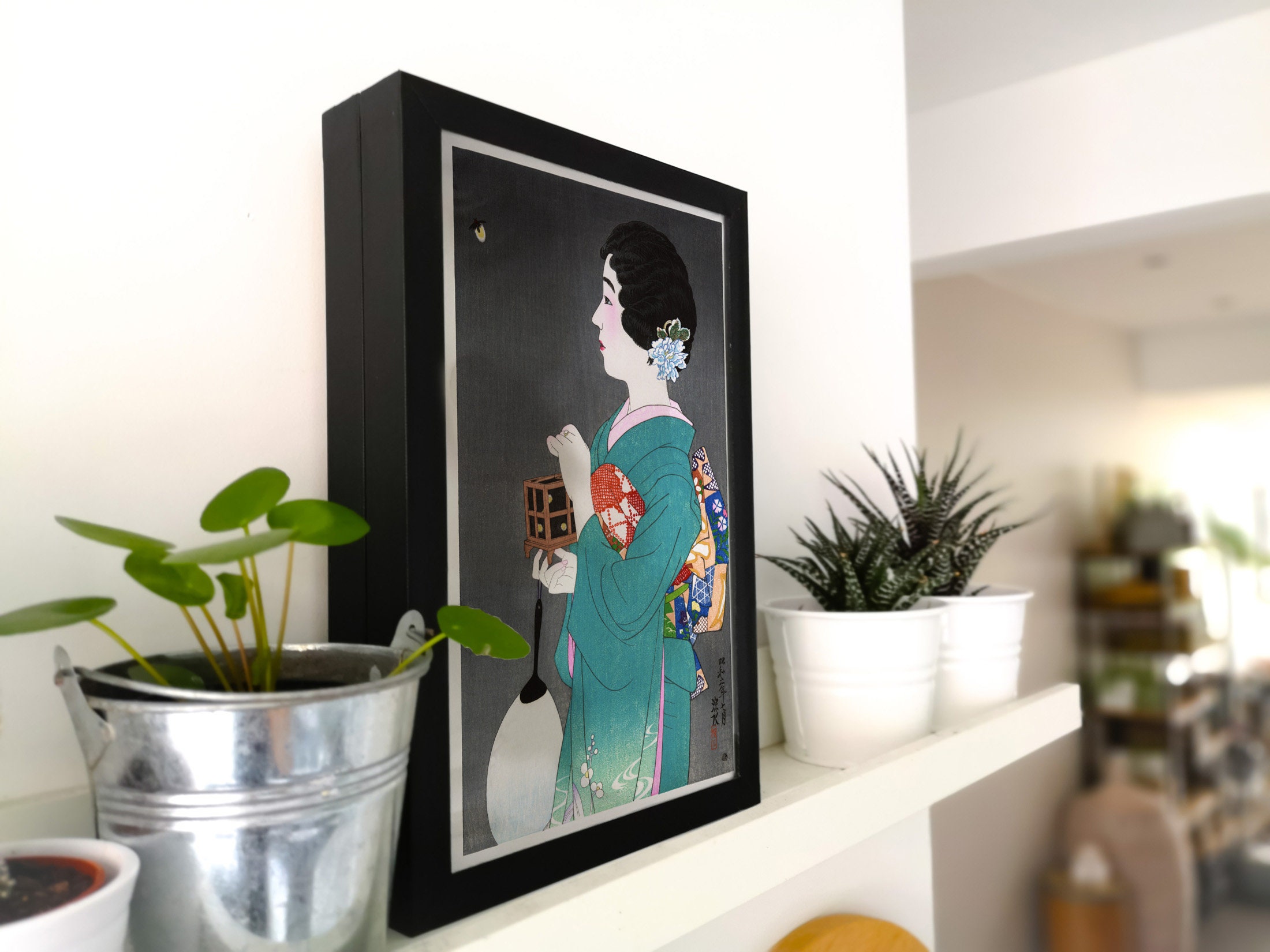 Japanese Poster Ito Shinsui Woman and Firefly Cage Japanese - Etsy