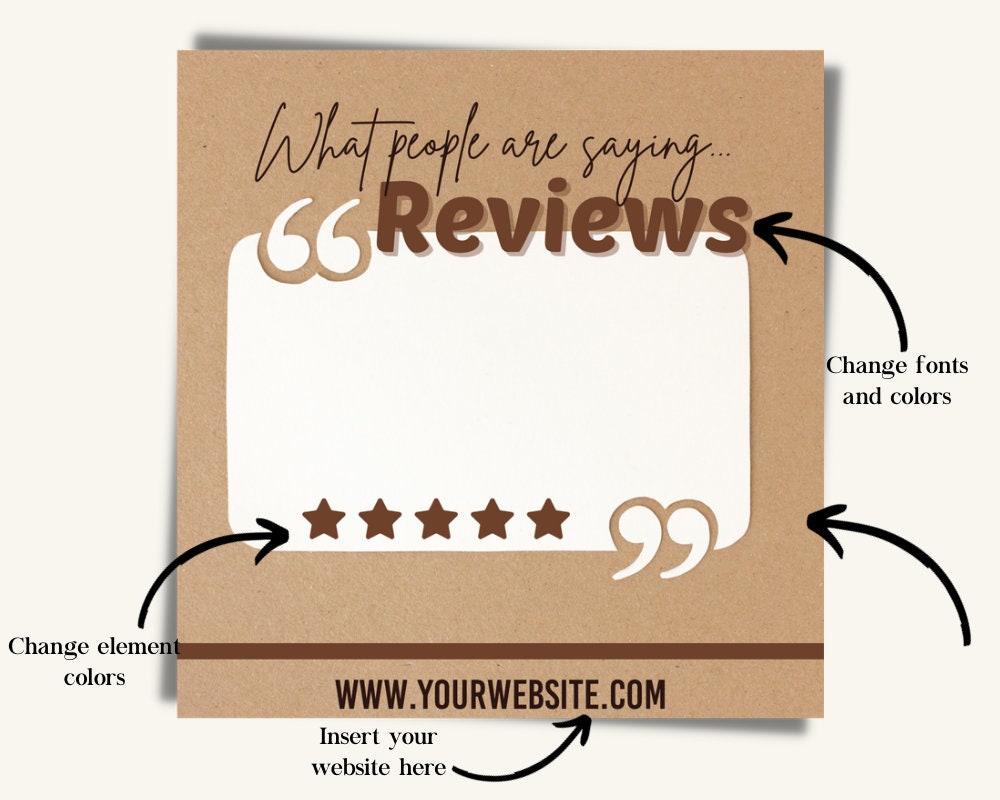 Customer Review Flyer, Leave A Review Template, Canva DIY Social Media ...