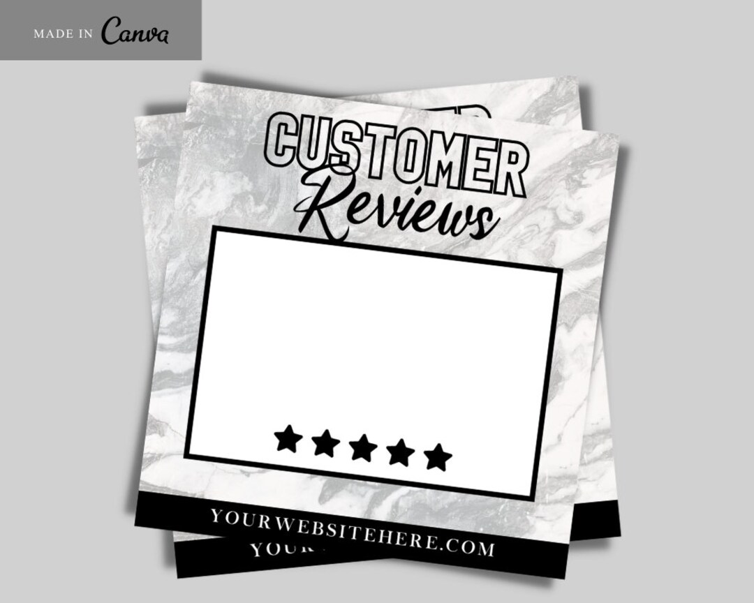 Customer Review Flyer, Marble Design Template - Etsy