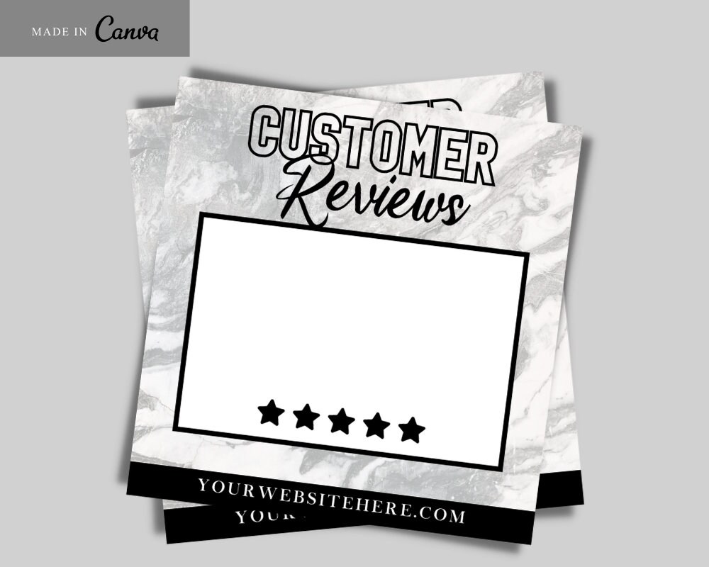 Customer Review Flyer, Marble Design Template - Etsy
