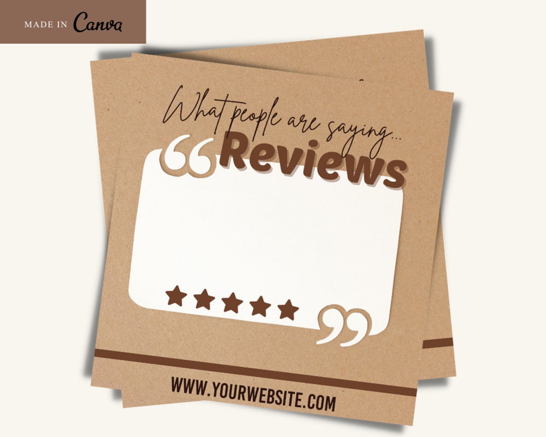 Customer Review Flyer, Leave A Review Template, Canva DIY Social Media ...
