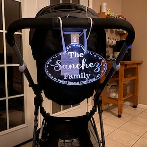 Personalized Light up Stroller Tag Sign, Stroller Spotter, Custom ...