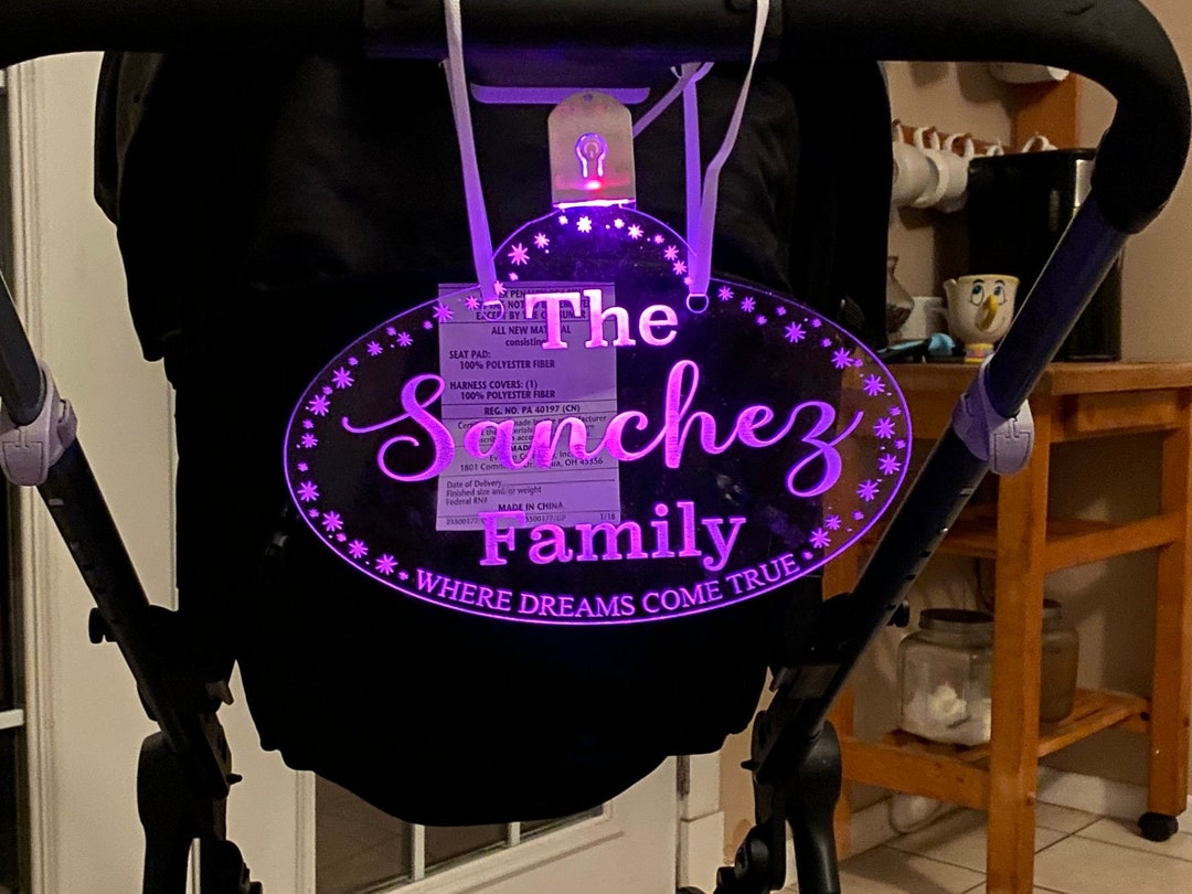 Personalized Light up Stroller Tag Sign, Stroller Spotter, Custom ...