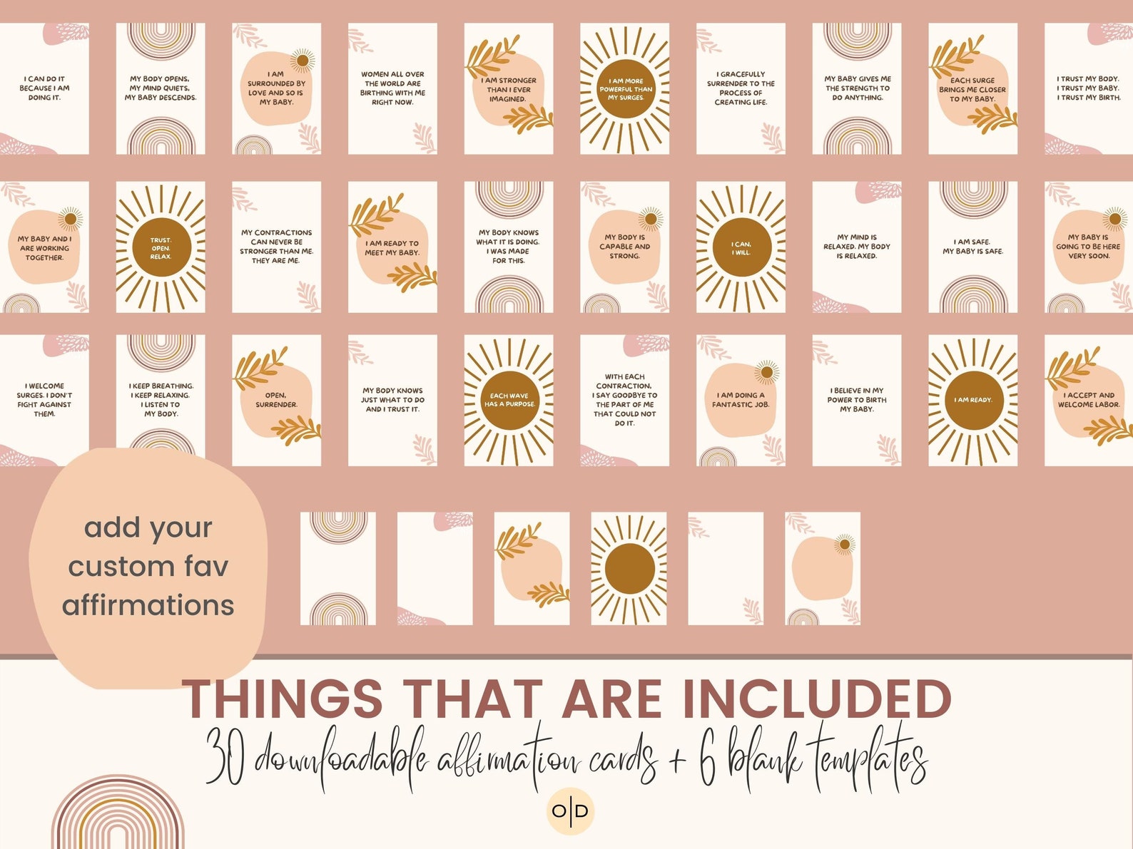 36 Birth Affirmation Printable Cards Digital Download - Etsy