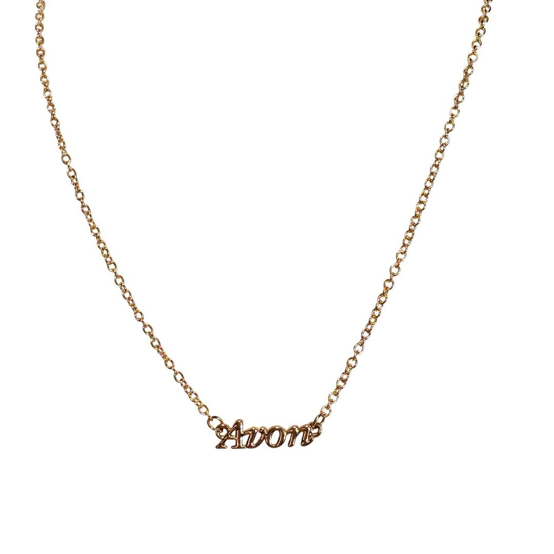 Necklace Avon Vintage Script Logo Pendant Chain Adjustable 20" SKU2918 ...