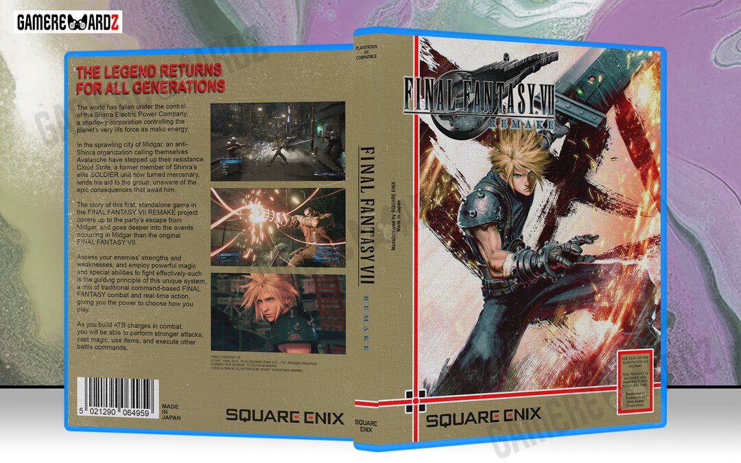 Custom Game Cover Ps4 Ps5 Final Fantasy 7 Remake DOWNLOAD - Etsy