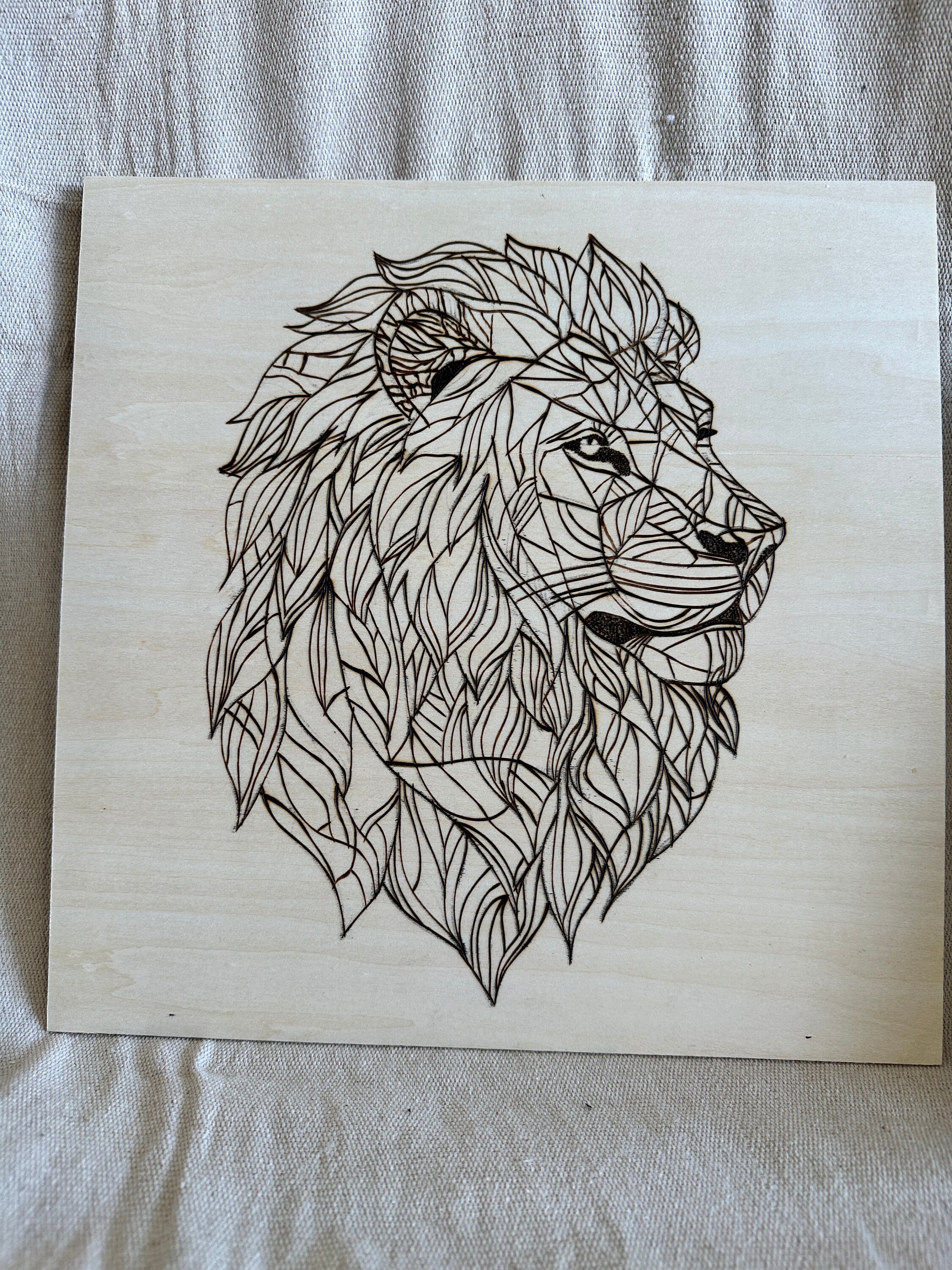 Lion Wall Art Wood Burnt Sign - Etsy