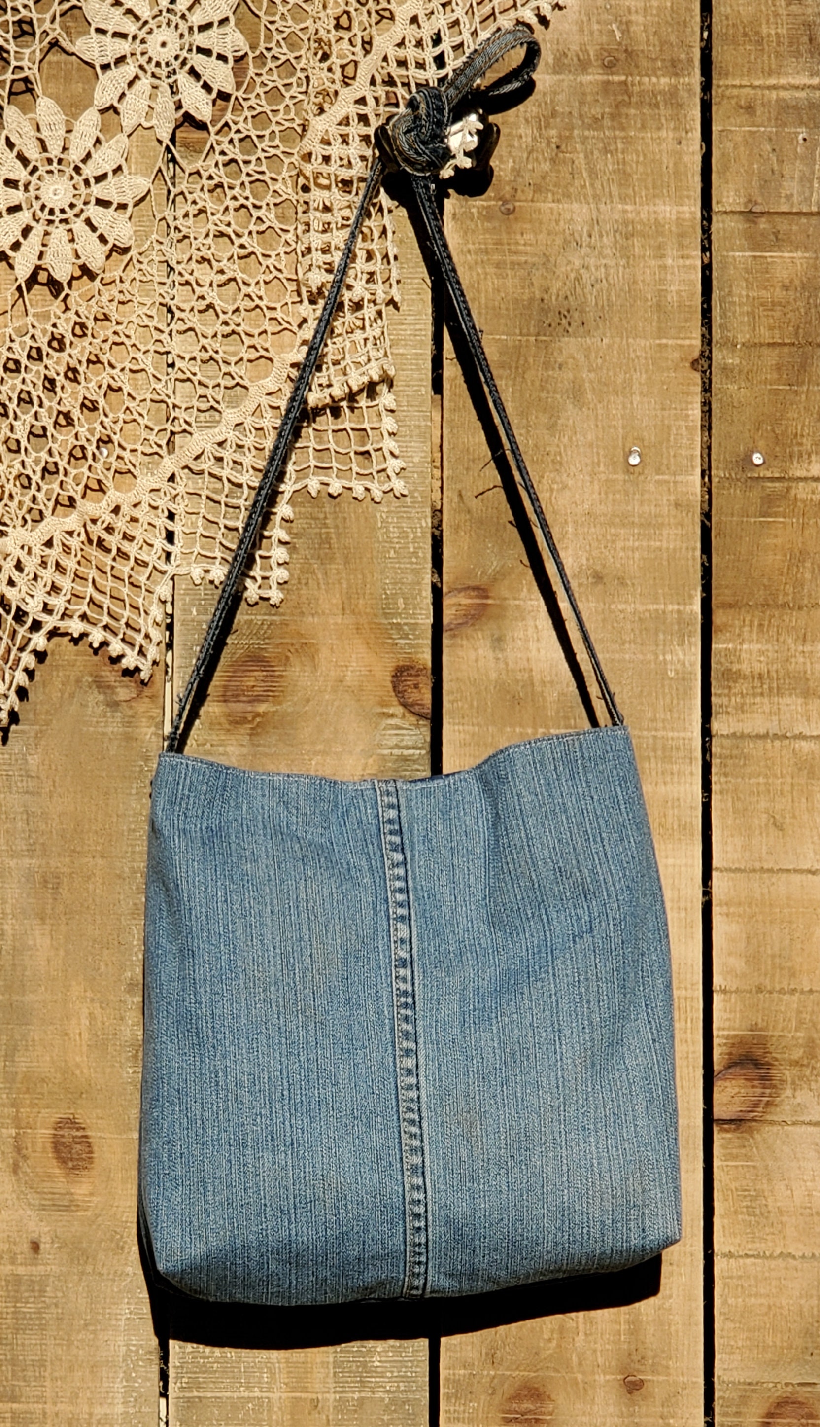Handmade Denim Crossbody Purse - Etsy