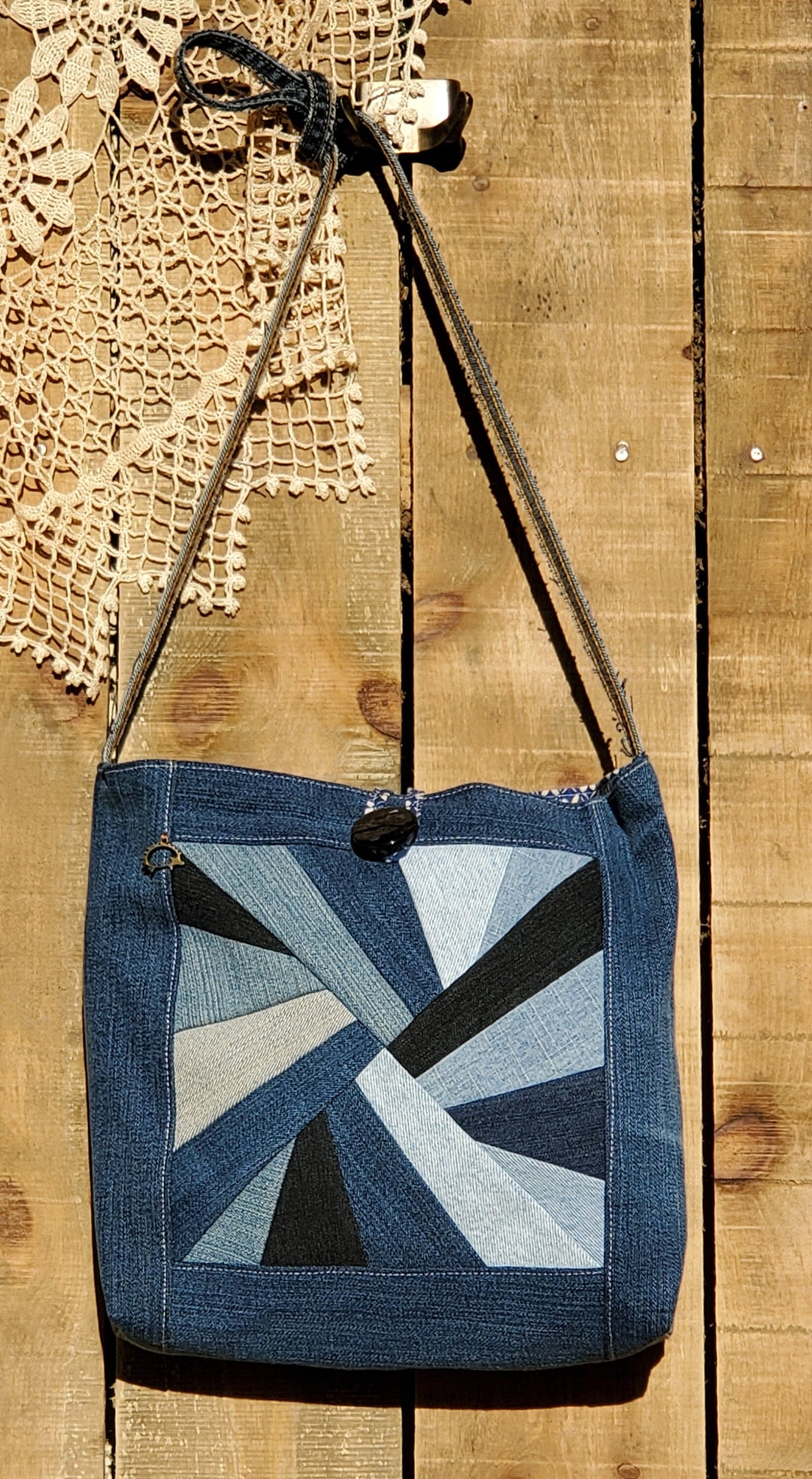 Handmade Denim Crossbody Purse - Etsy