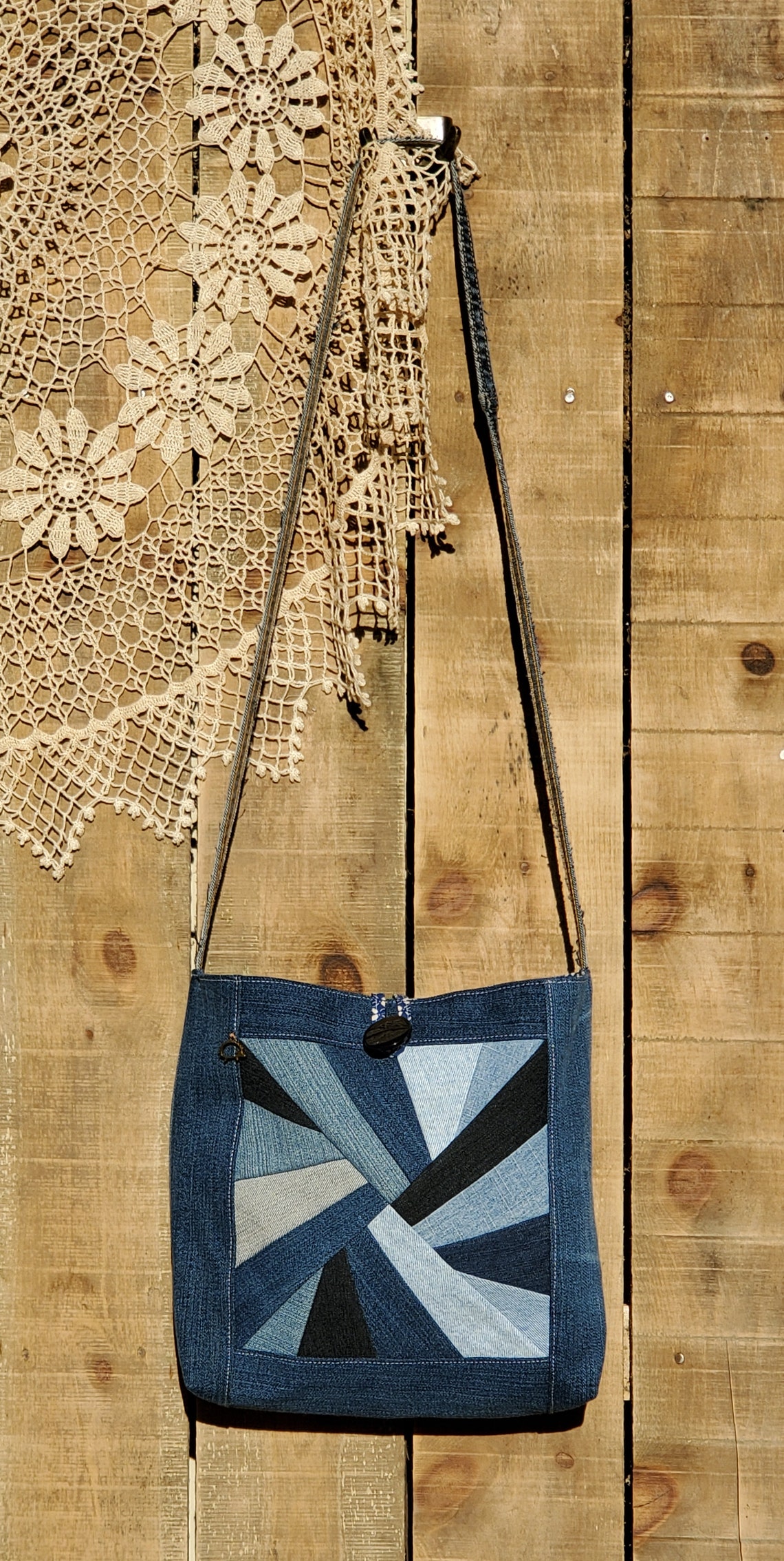 Handmade Denim Crossbody Purse - Etsy