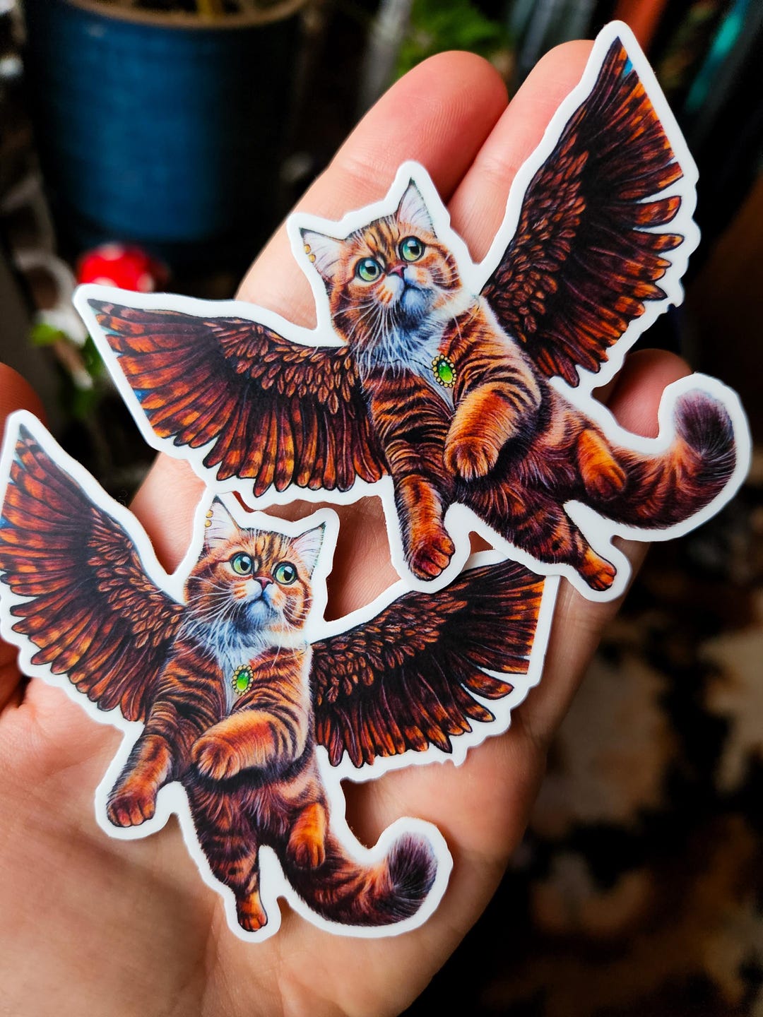 Flying Kitty Vinyl Sticker - Etsy
