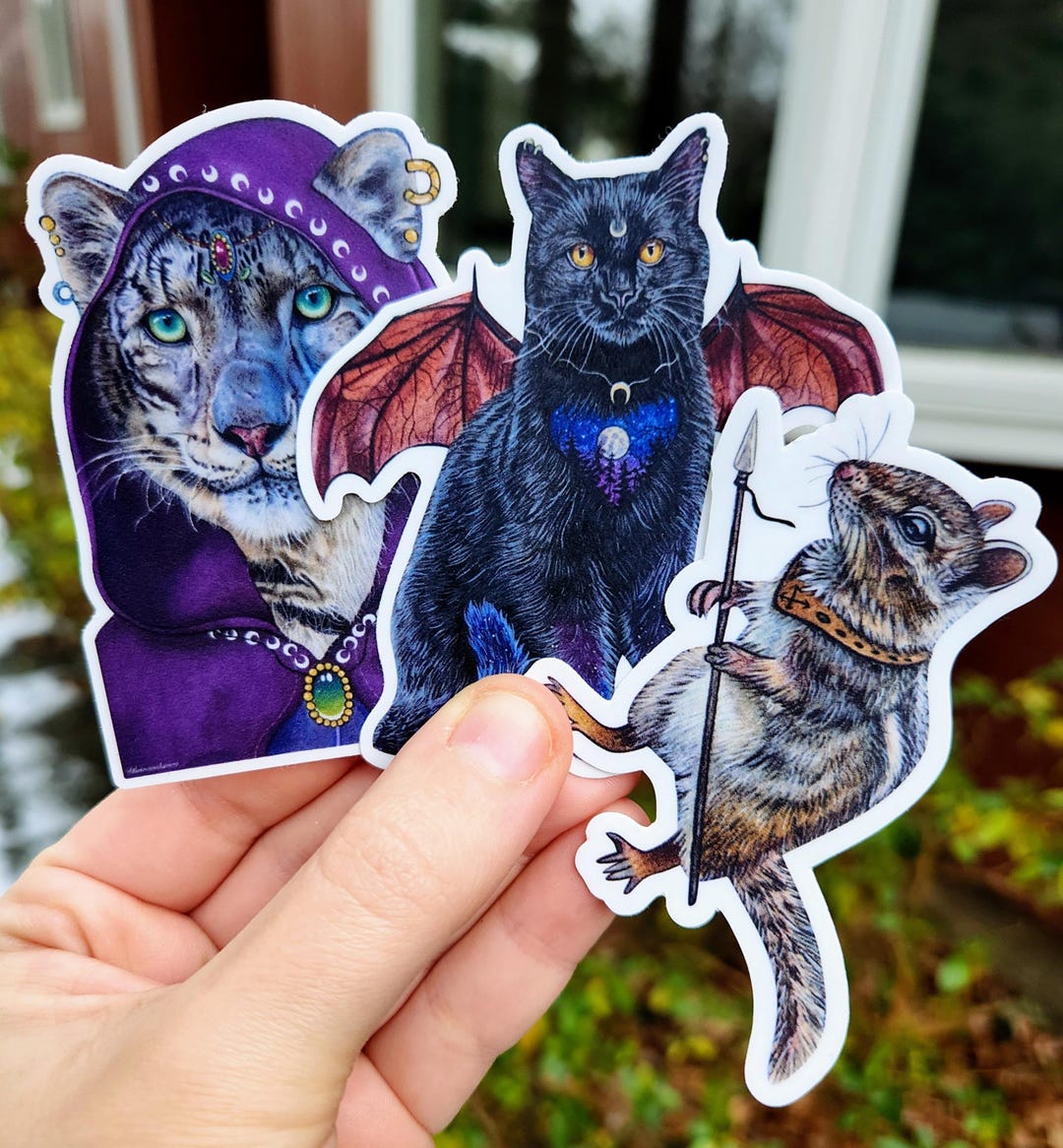 Mythical Creatures Sticker Pack, Cat Art, Cute Designs, Animal Sticker ...