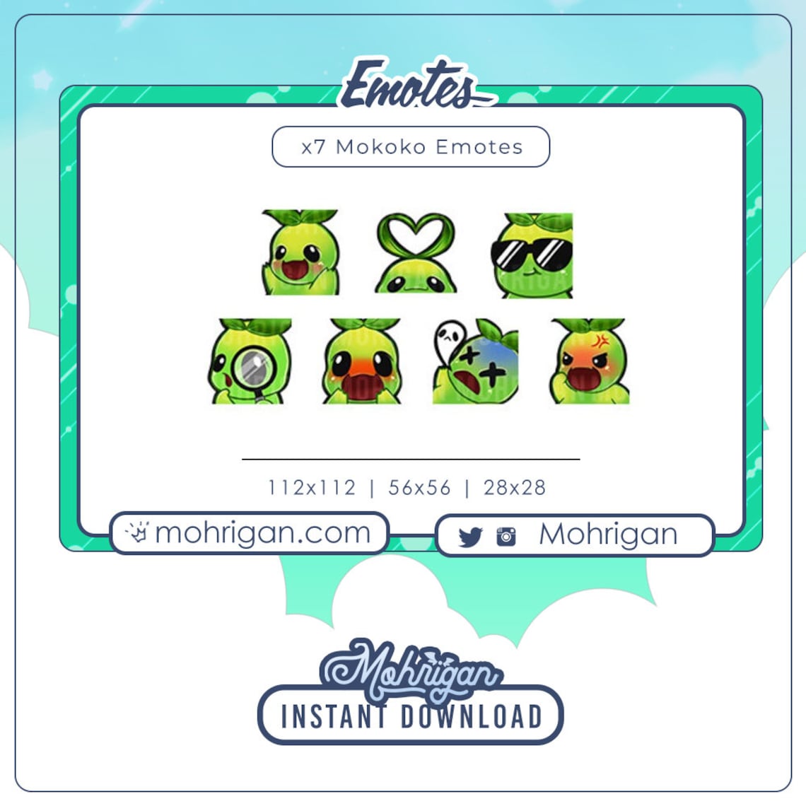 7x Mokoko Seed Twitch Emotes Video Games Twitch Emotes for Streamers ...