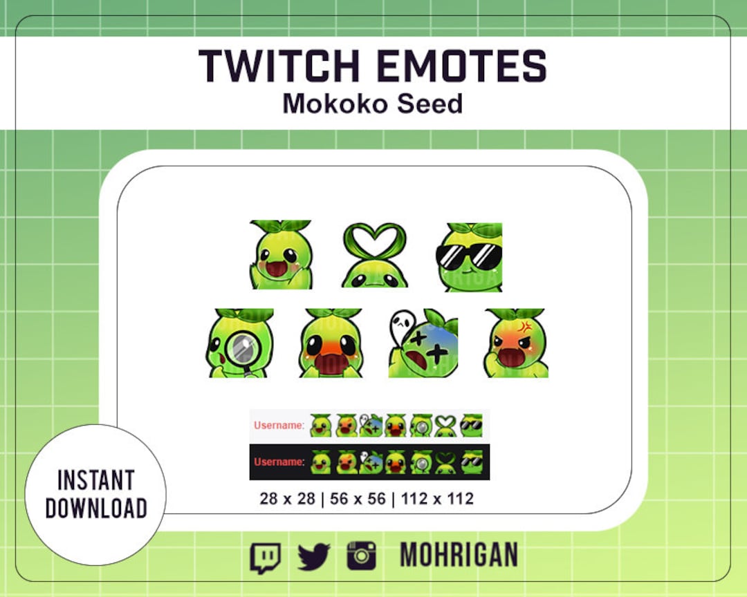 7x Mokoko Seed Twitch Emotes Video Games Twitch Emotes for - Etsy