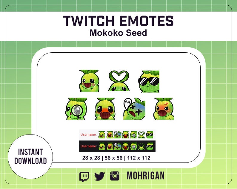 7x Mokoko Seed Twitch Emotes Video Games Twitch Emotes for - Etsy