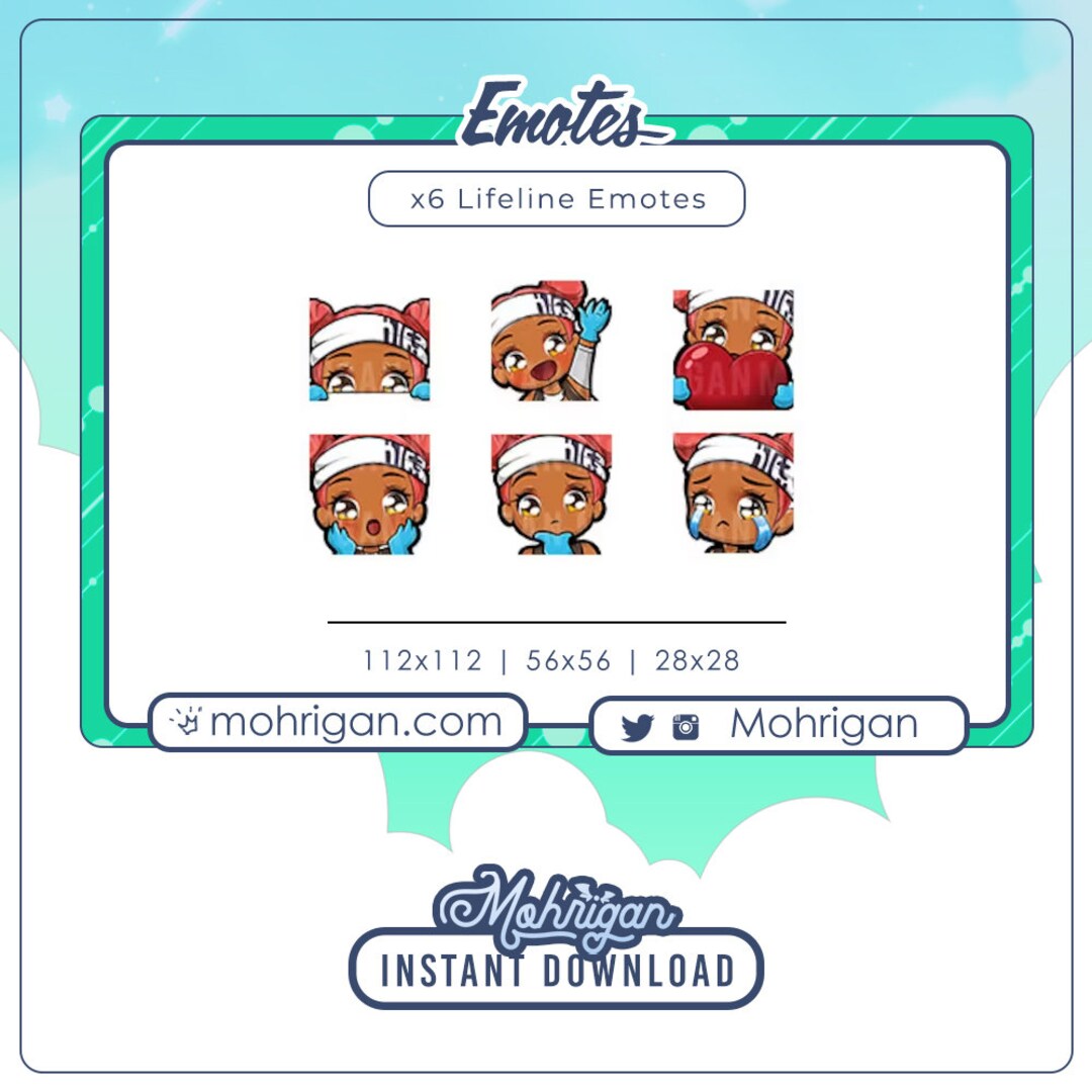 6x Lifeline Apex Legends Twitch Emotes Video Games Emotes for Streamers ...