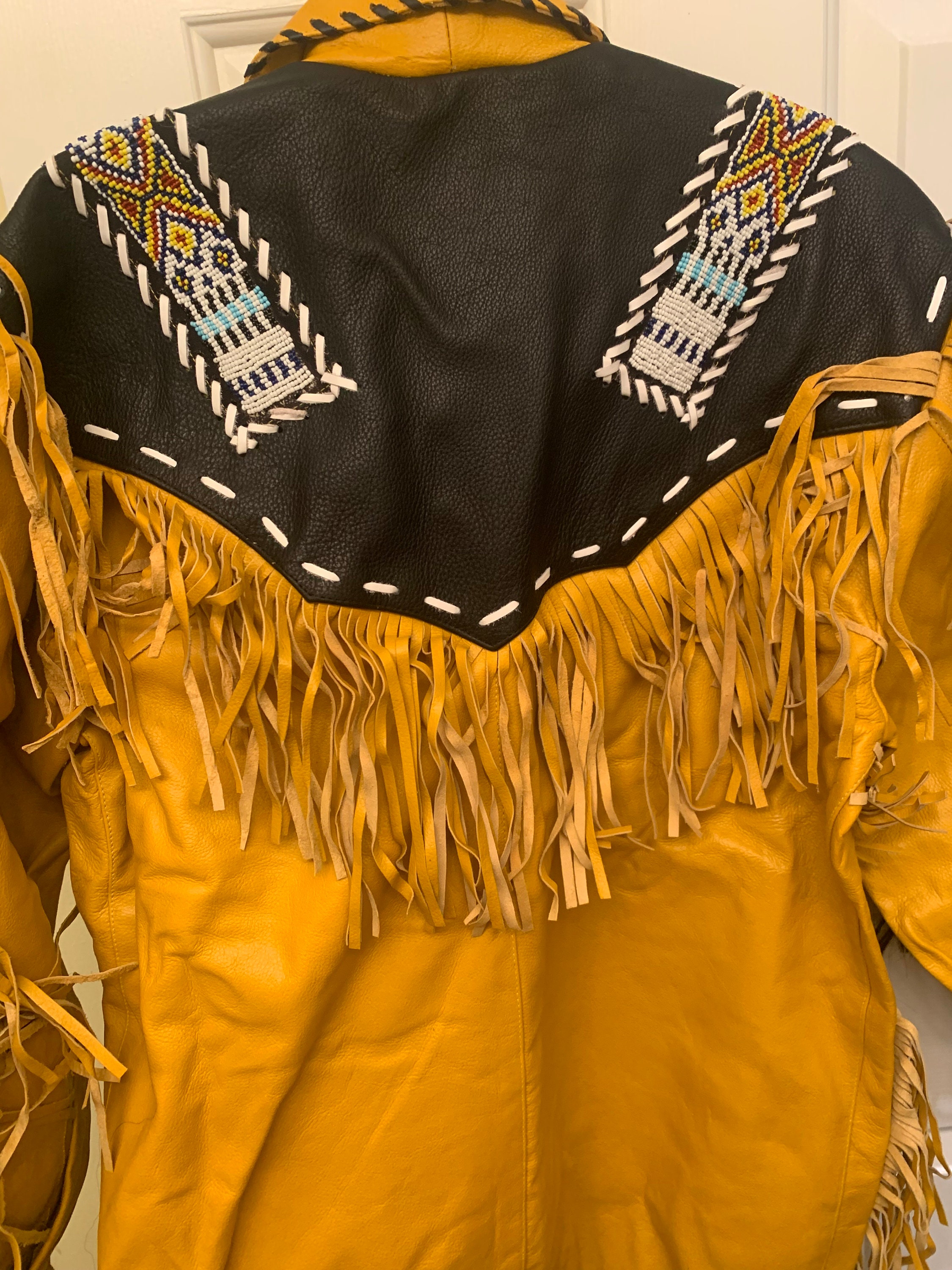 Men Native American Leather Jacket Size Xl - Etsy