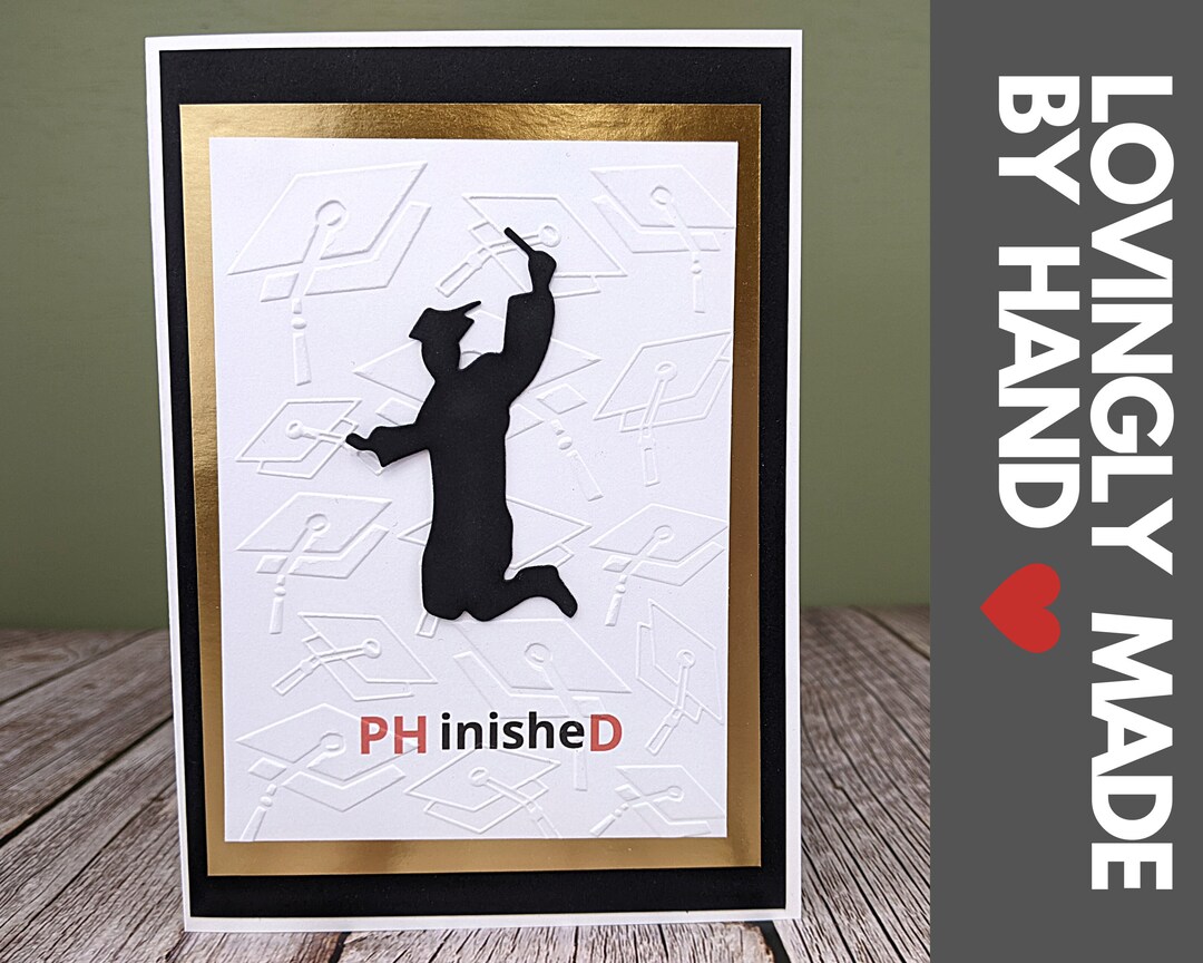 Handmade PHD Graduation Card, Handmade Doctorate Graduation Card, Hand ...