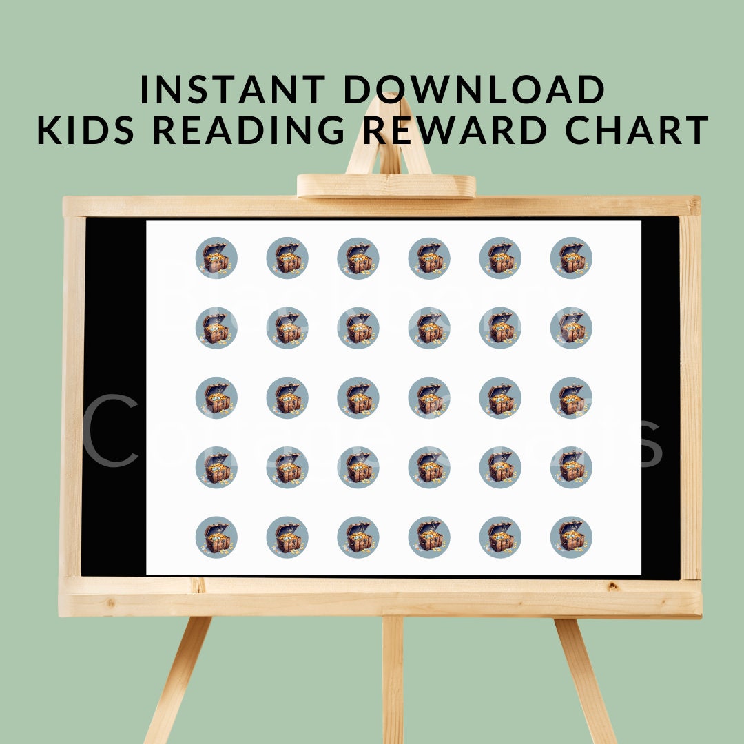 Kid's Cute Pirate Reading Reward Chart, Digital Download, Includes ...