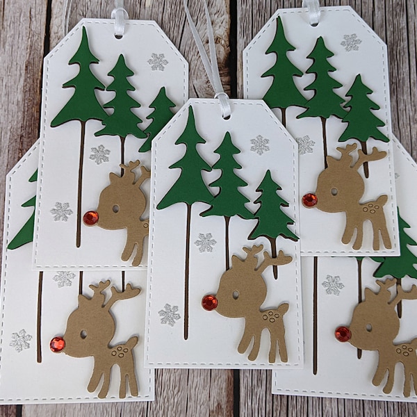 Reindeer Gift Tag - Etsy