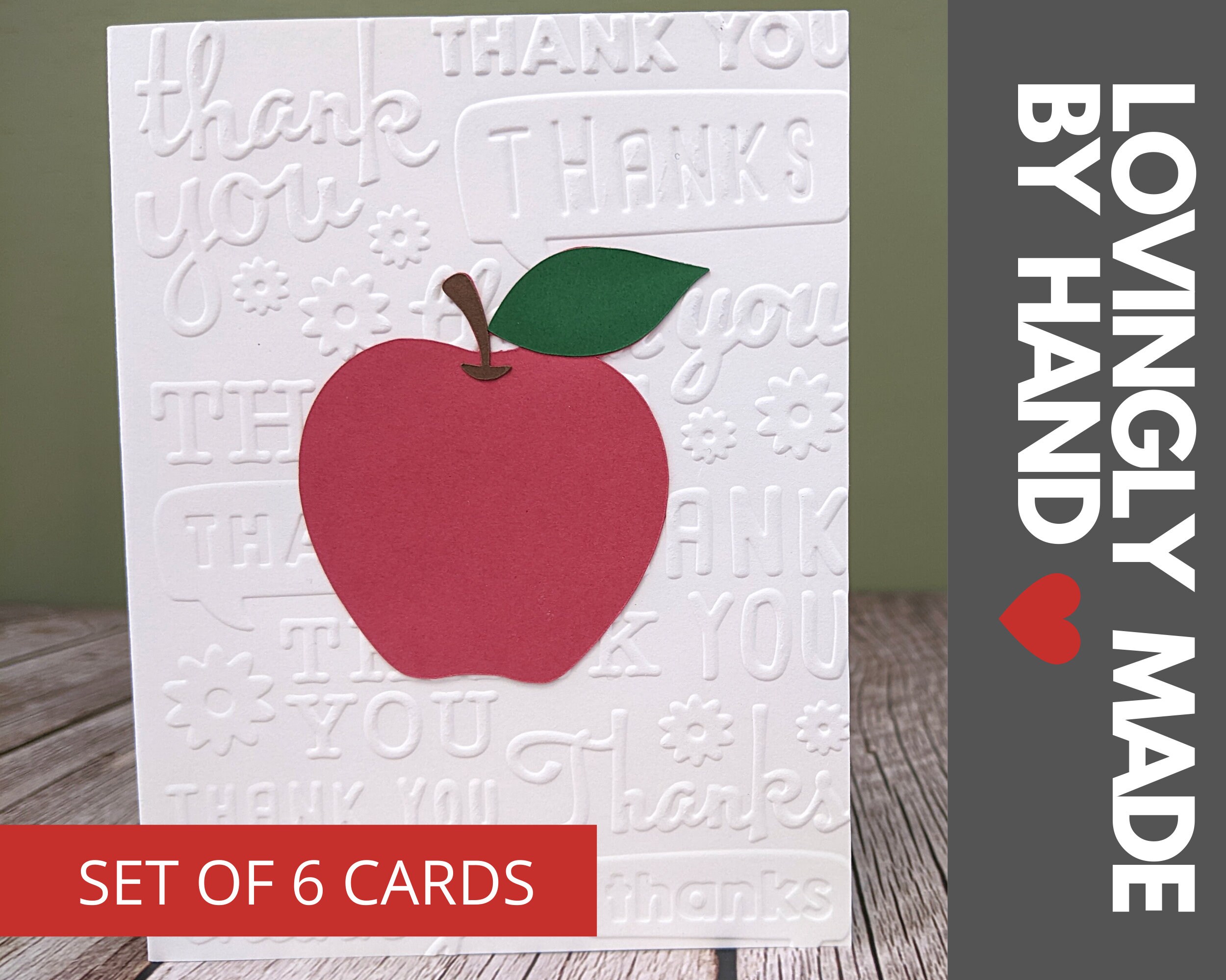 Set of 6 Handmade Thank You Teacher Cards - Etsy