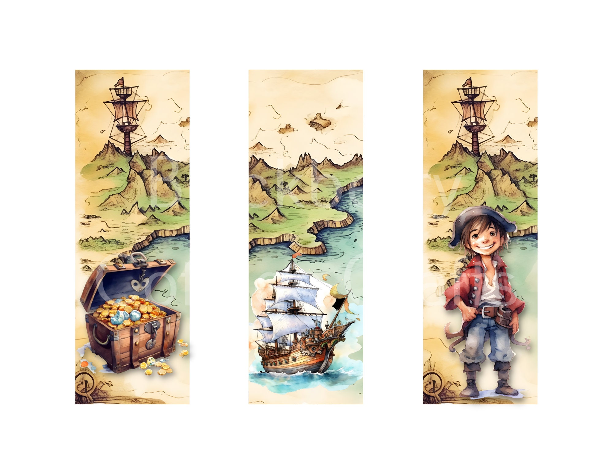 Kid's Cute Pirate Reading Reward Chart, Digital Download, Includes ...