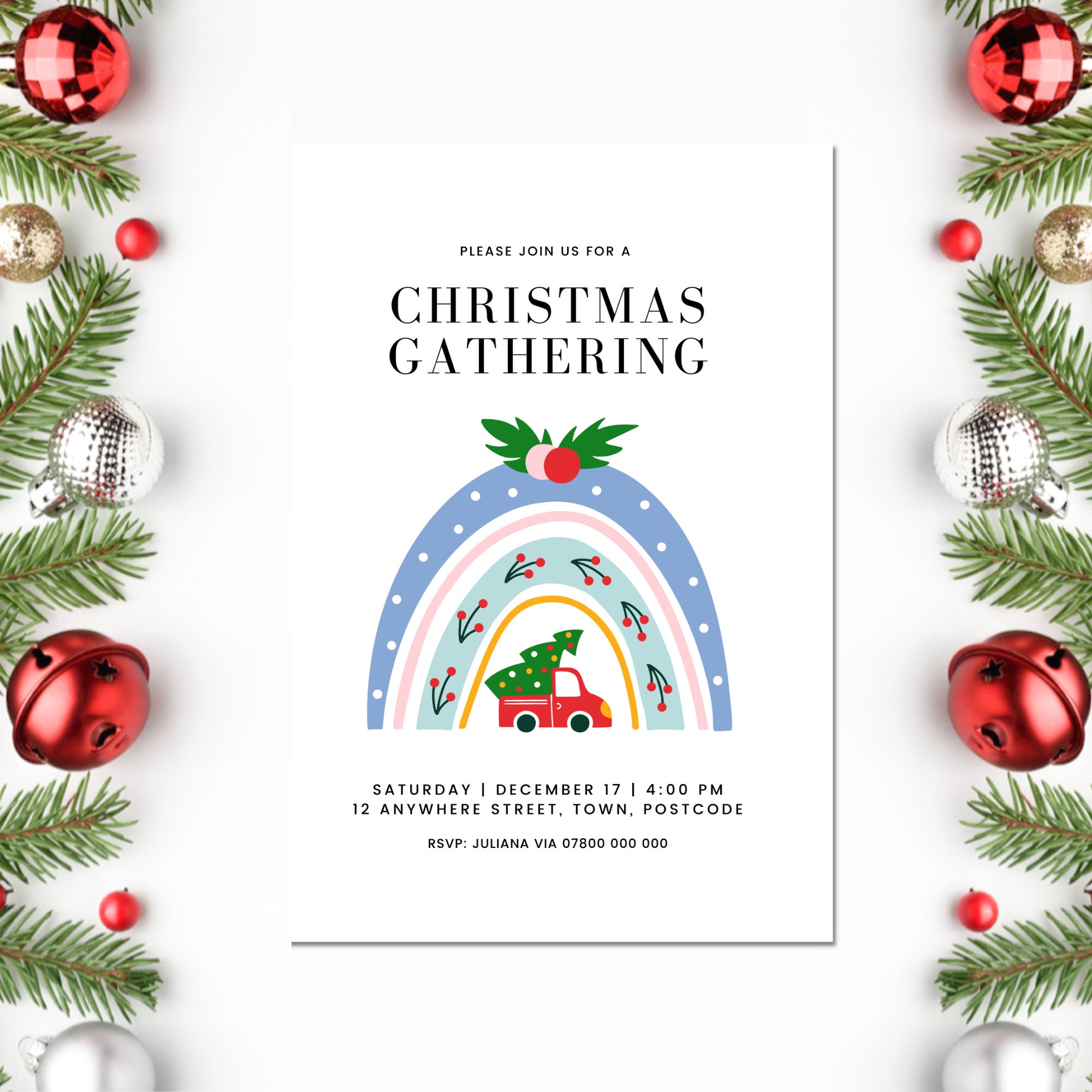 Christmas Gathering Invitation Christmas Party Invite Christmas Party ...