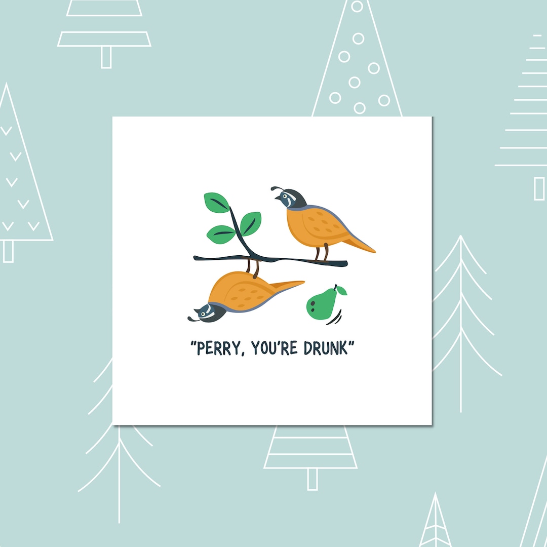 Funny 'partridge in A Pear Tree' Christmas Card - Etsy