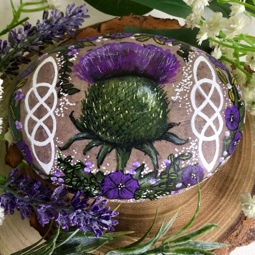 Large Scottish Oathing Stone With Double Celtic Knots and Thistle ...