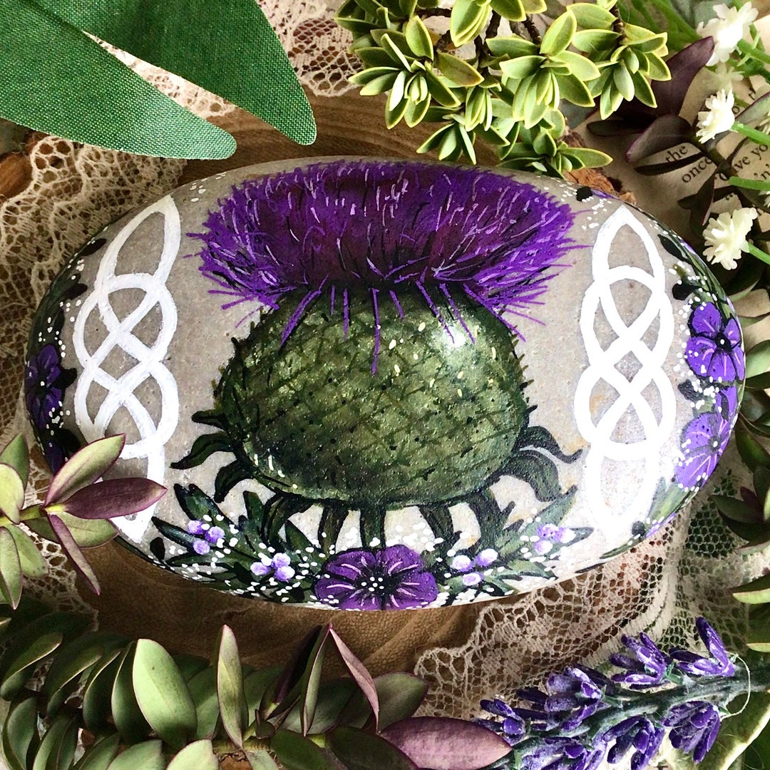 Scottish Oathing Stone With Double Celtic Knots and Thistle. Beautiful ...