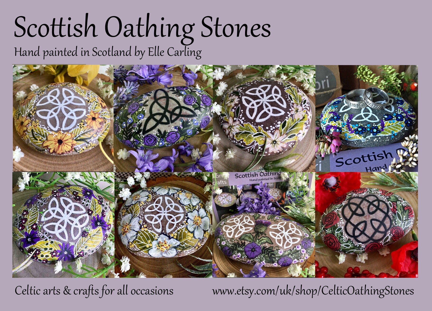 Large Scottish Oathing Stone With Double Celtic Knots and Thistle ...