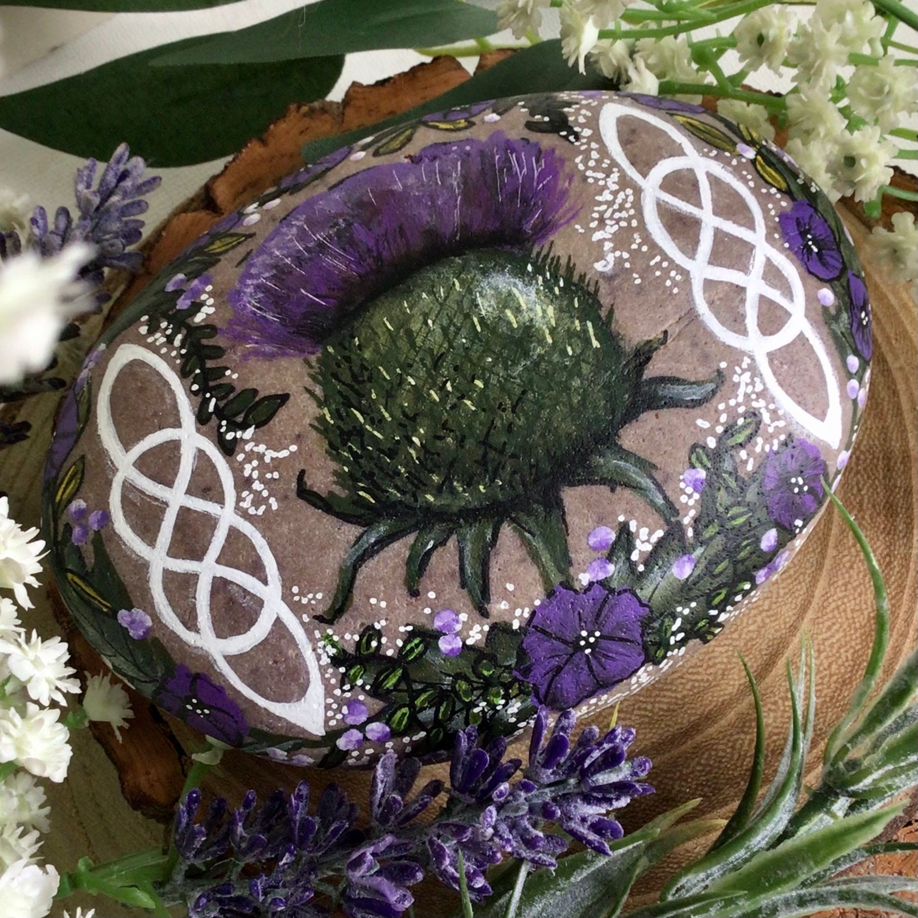 Large Scottish Oathing Stone With Double Celtic Knots and Thistle ...