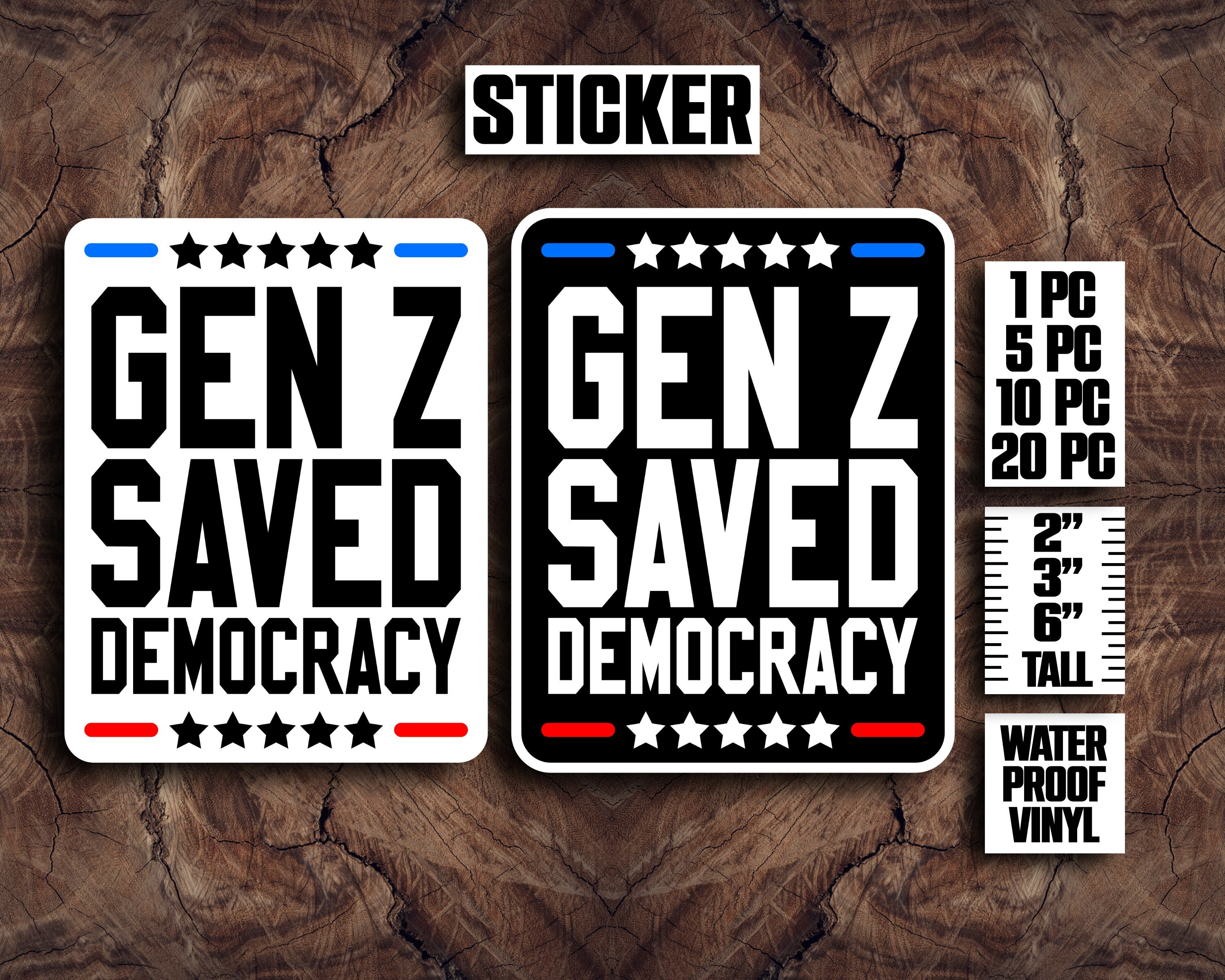 GEN Z Saved Democracy Sticker Generation Z Sticker Vote Blue - Etsy